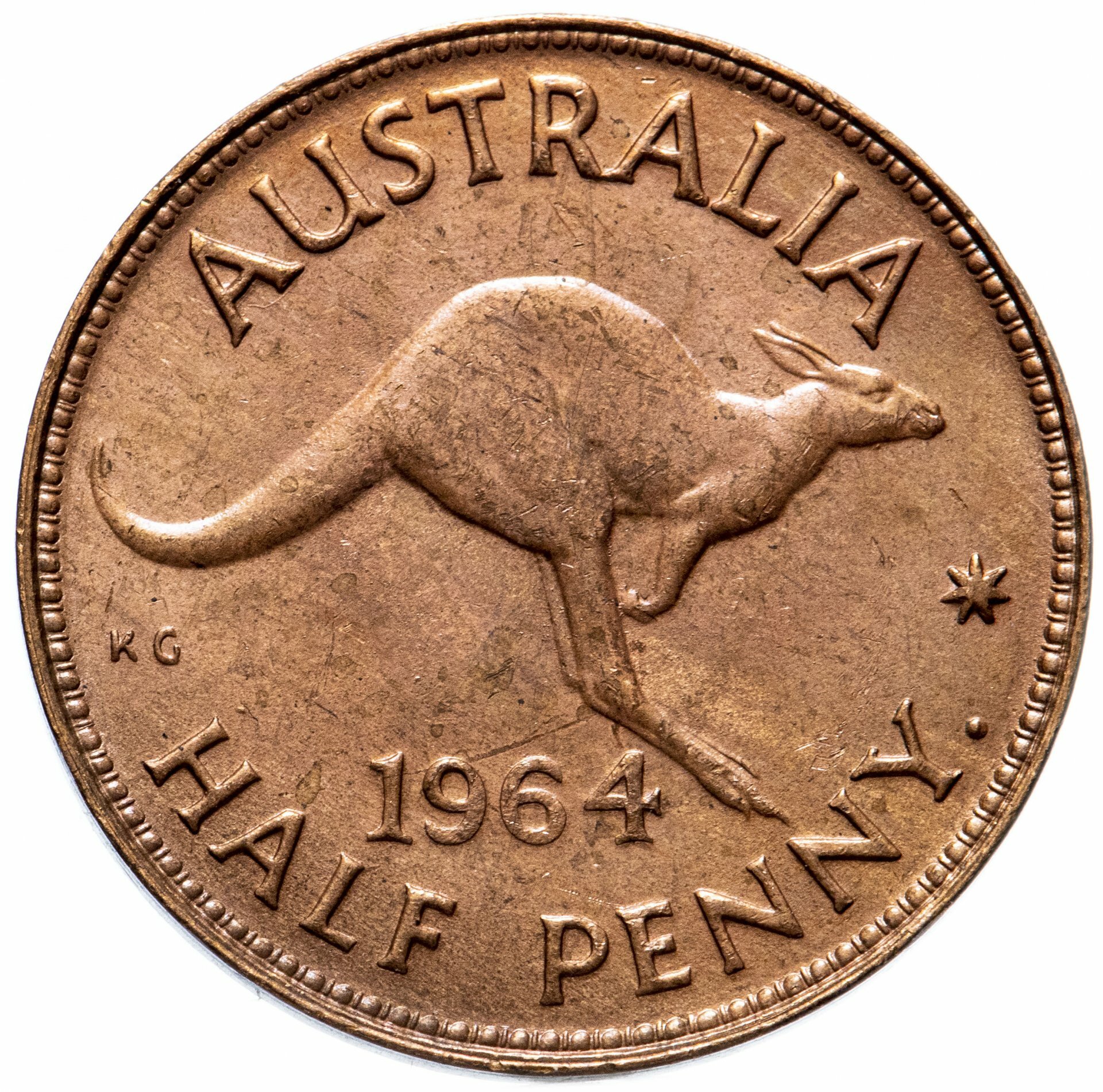 Австралия 1/2 пенни penny 1964, Бронза, в сохранности XF-AU
