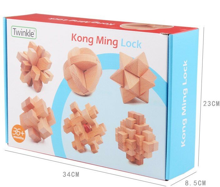 Детский образовательный лубанский кольцевой замок, деревянный замок Конгмин, традиционная интеллектуальная игрушка, классический набор для сборки для взрослых
