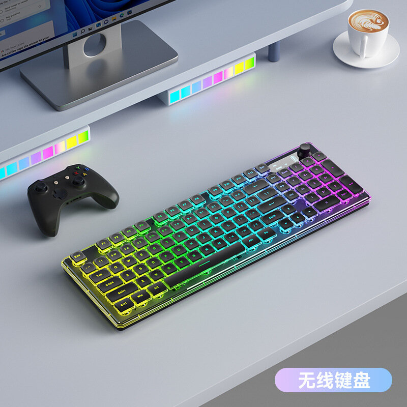 Клавиатура BOW с механическим ощущением и RGB-подсветкой, трехрежимная с зарядкой, для планшетов, телефонов, ноутбуков,