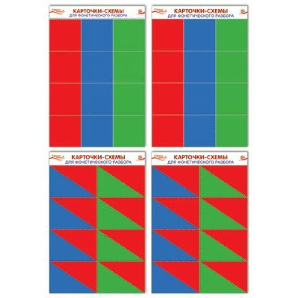 Комплект образовательных мини плакатов А4 Карточки схемы для фонетического разбора 0+