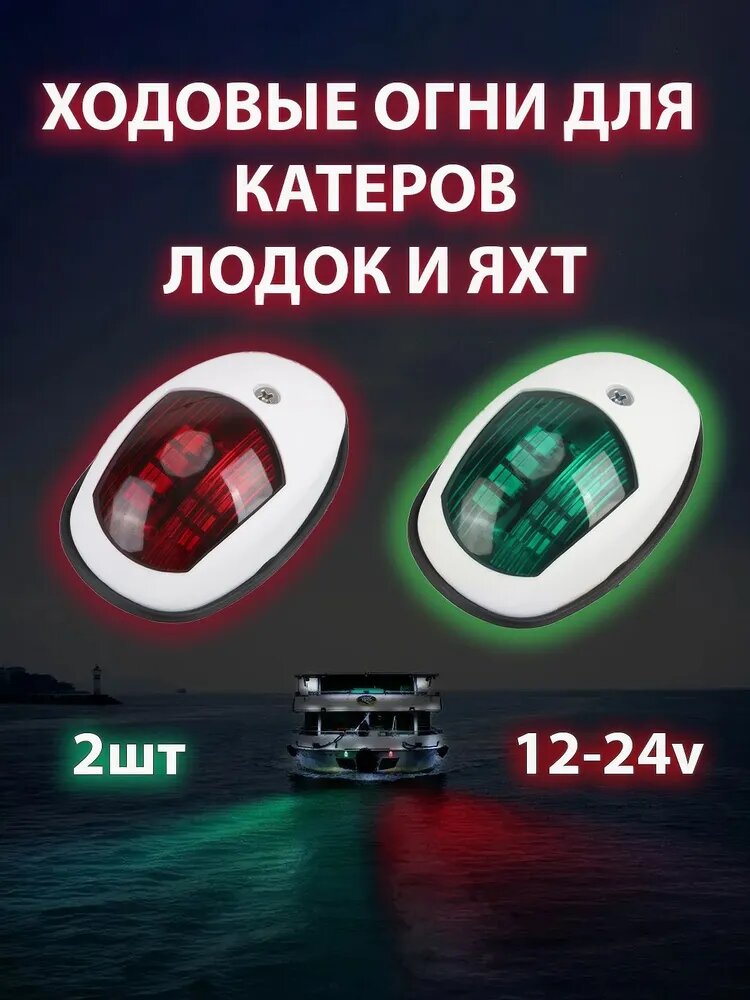 Навигационный огонь для лодки, Огни бортовые ходовые навигационные огни для лодок черные