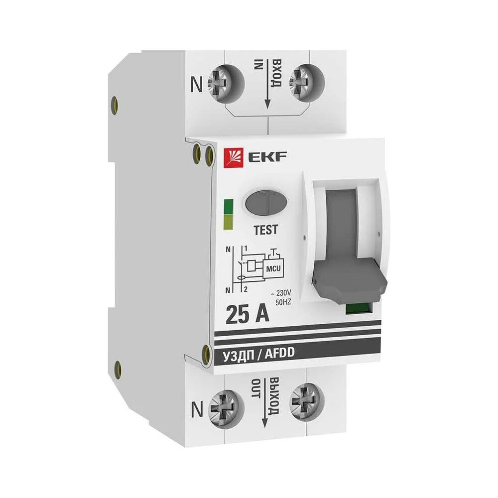 Устройство защиты от дугового пробоя EKF (уздп) 1P+N 25А PROxima afdd-2-25-pro