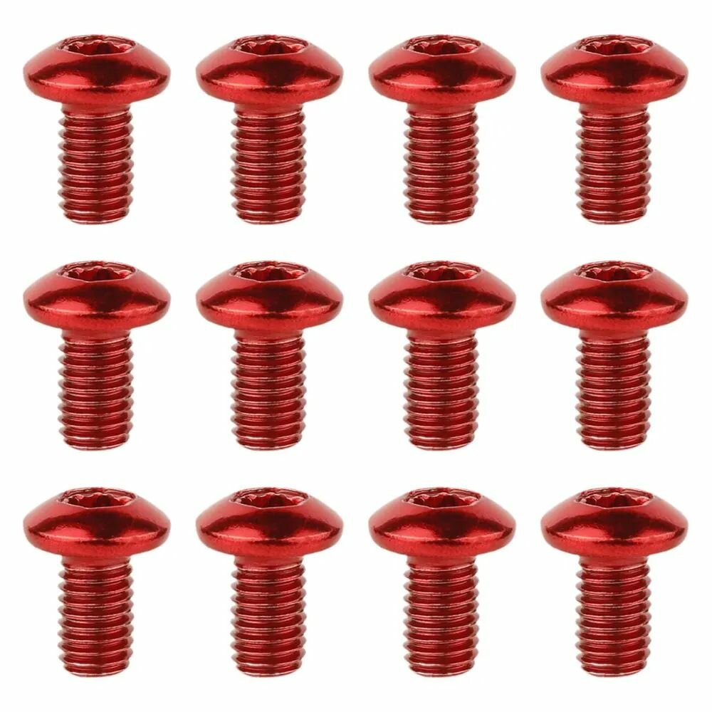 Крепежные болты для ротора дискового тормоза горного велосипеда, M5x9 мм, 12 шт, красные, из углеродистой стали 10.9