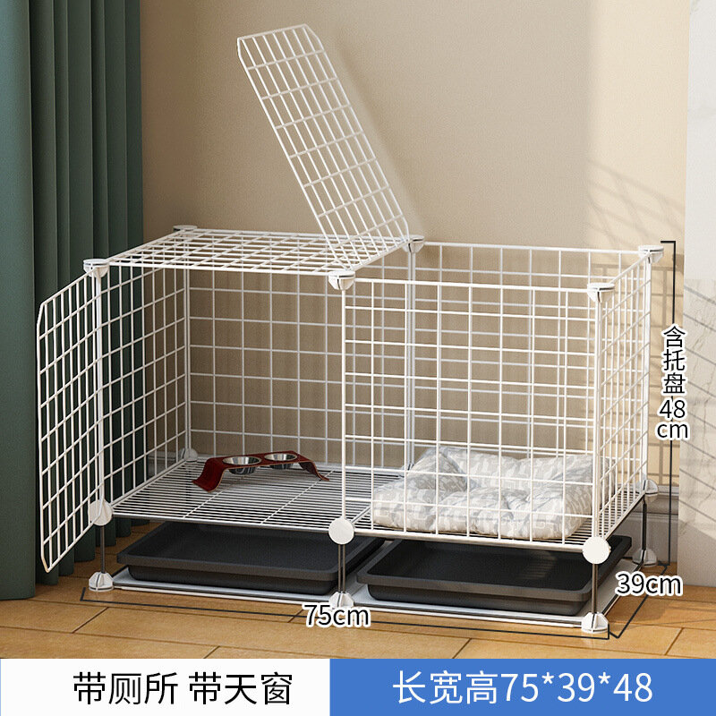 Средний клетка для домашних животных с туалетом интерьерная решетка для собак и кошек домашний вилла-клетка для пуделей