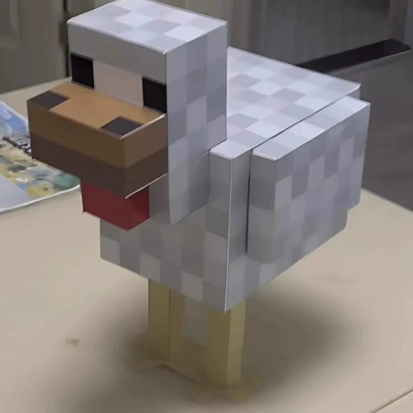 Бумажная модель Minecraft Мини-курица, 5 см высотой, набор для рукоделия для детей, маленькая поделка в подарок