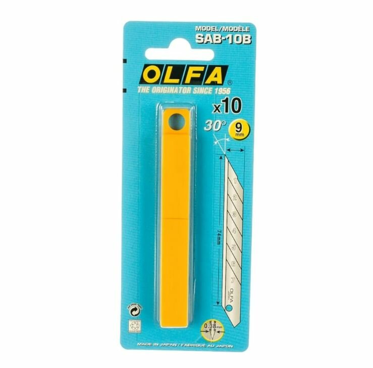 Лезвия для ножа 9 мм 10 шт для графических работ OLFA