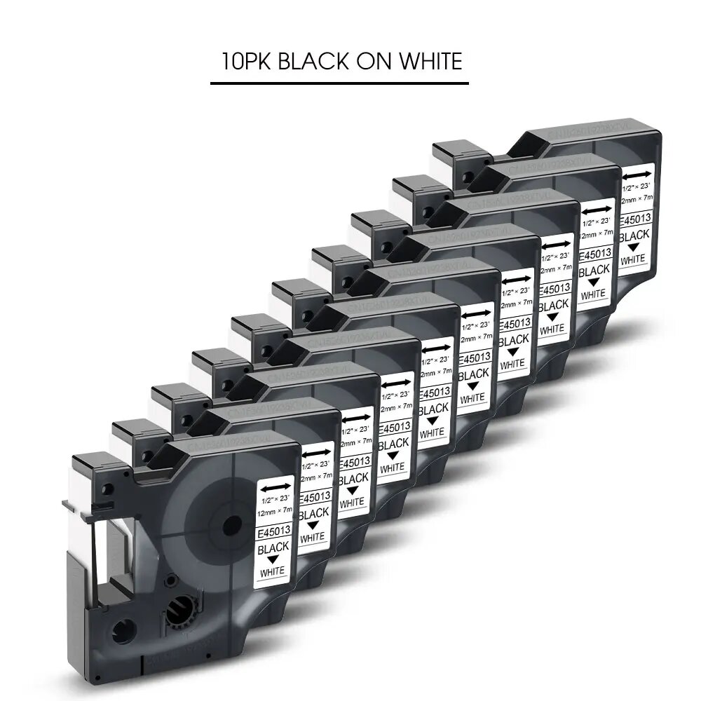 Этикетки Absonic 12 мм, 10PK Black on White