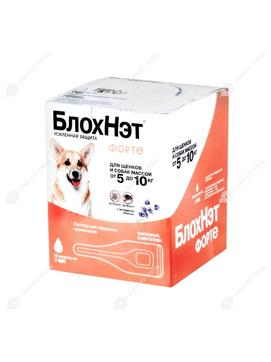 БлохНэт Форте для щенков"собак"5-10 кг 1мл, упак 10 блистеров