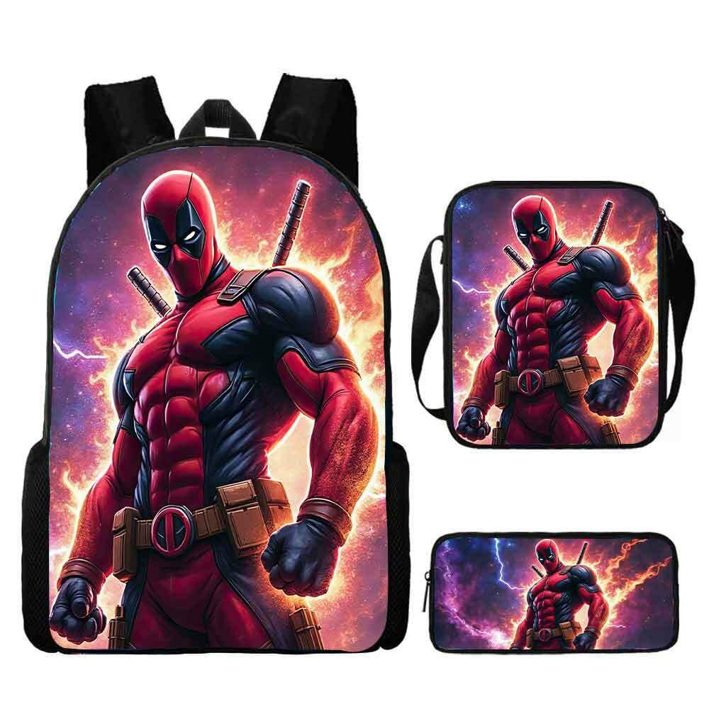 Желтый костюм Дэдпула и Росомахи, модный дорожный рюкзак/сумка/сумка-карандаш, комплект из трех предметов, жесткая школьная сумка для хранения, крутая