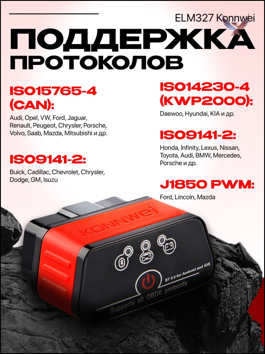 Автосканер Konnwei KW903 Vgate iCar2, Bluetooth, пластик, черный