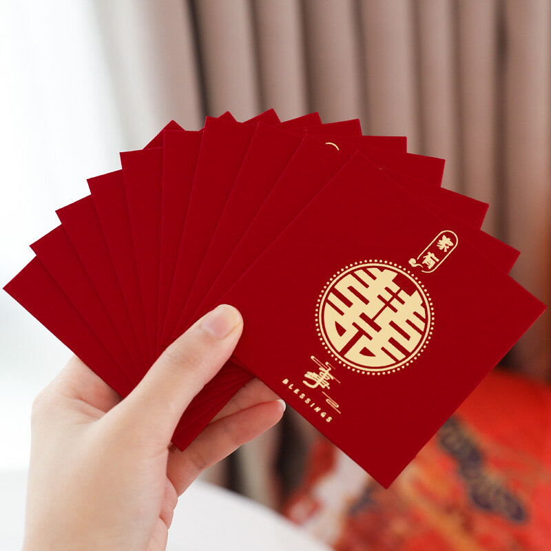 Красные конверты для свадеб, маленькие красные конверты, реквизит для свадебных приветствий, креативные конверты для блокировки дверей с счастливой денежной символикой, мини-сумки для свадеб