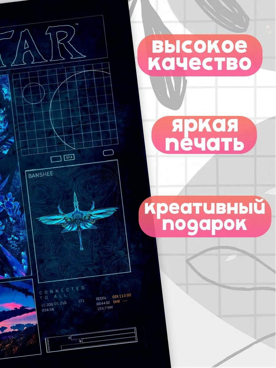 Постеры на стену для интерьера Аватар, плакат 1шт, А4 размер. — фото 1