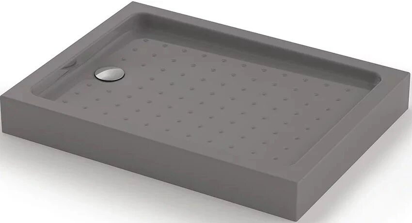 Душевой поддон Veconi Tezeo Acrylic TZ54GR-10090-C5 100x90 см, акриловый, прямоугольный, серый глянец