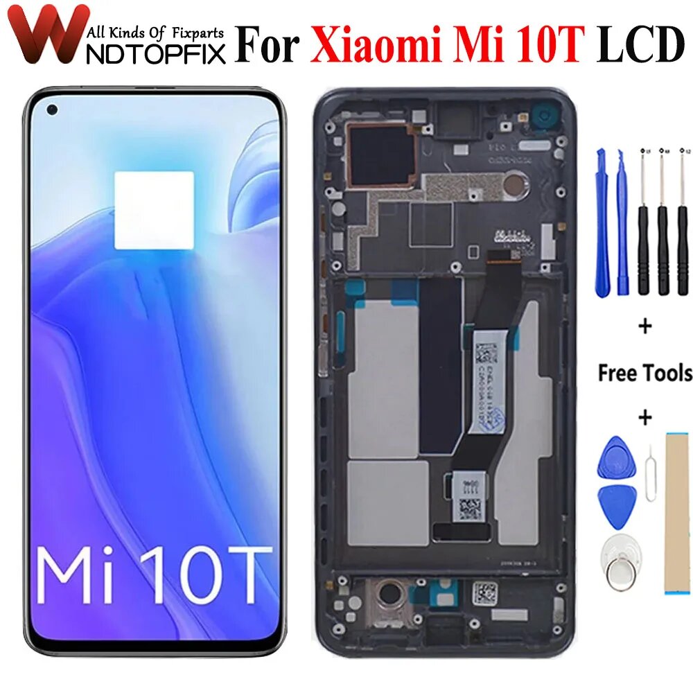 ЖК-дисплей 6,67 дюйма для Xiaomi Mi 10T M2007J3SY, сенсорный экран с дигитайзером в сборе для Mi 10T Pro, ЖК-дисплей для Redmi K30s, M2007J3SC LCD With BlackFrame