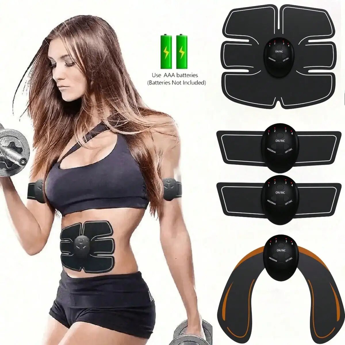 EMS стимулятор мышц бедер, фитнес-лифтинг ягодиц, брюшной тренажер для рук, ног, массаж тела с гелевыми подушечками