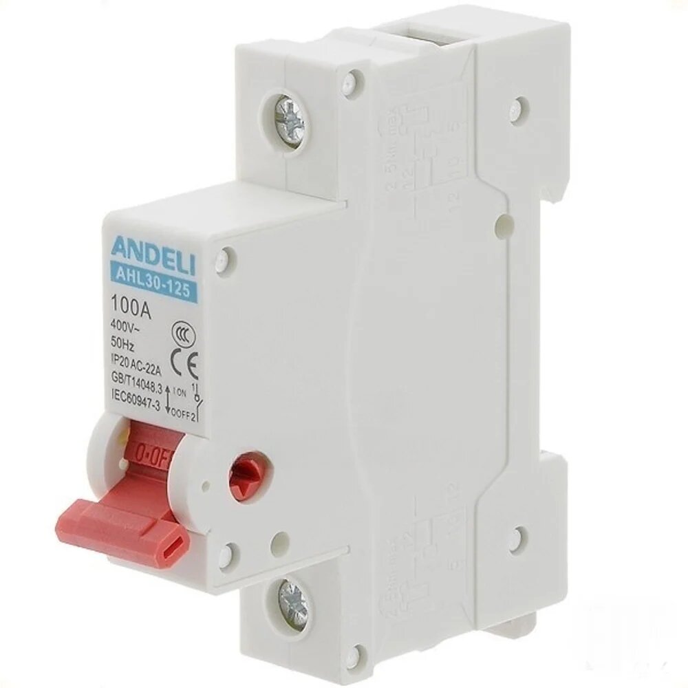 Выключатель нагрузки ANDELI AHL30-125 1P 20A ADL04-001