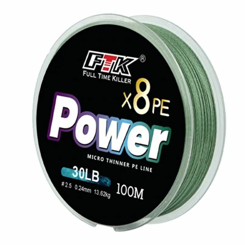 Плетеный провод X 8 PE, 1шт, 100м, 49.94кг, 0.6мм