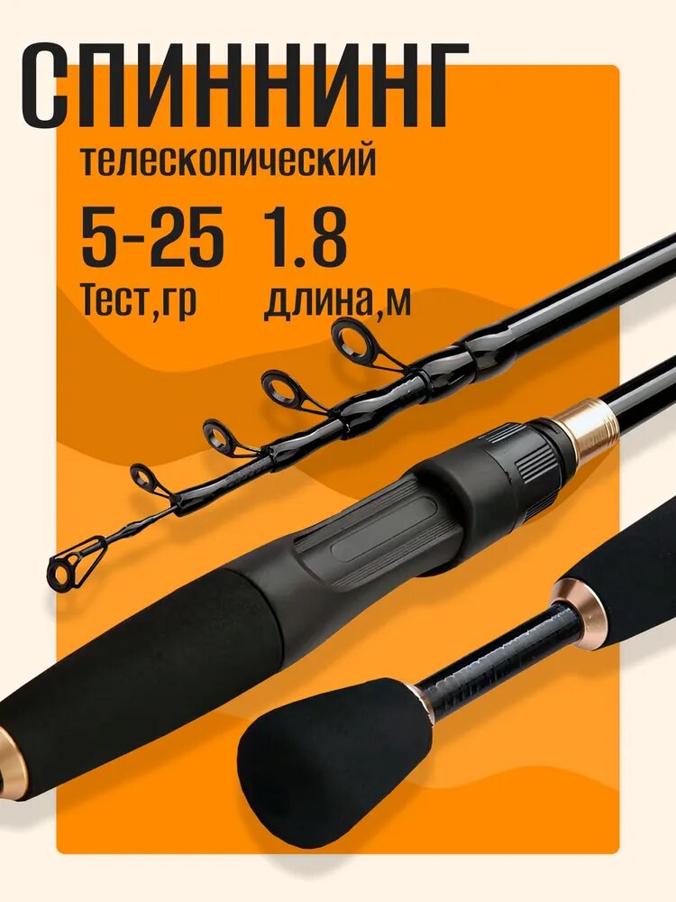 Спиннинг, рабочая длина: 180 см , до 25 гр