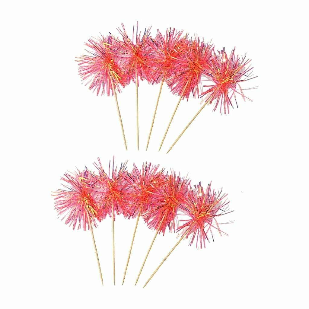 Цветные конфетти на деревянных шпажках для торта, 10 шт, Оранжевый