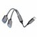 Адаптер Type C в 2 USB, Серый
