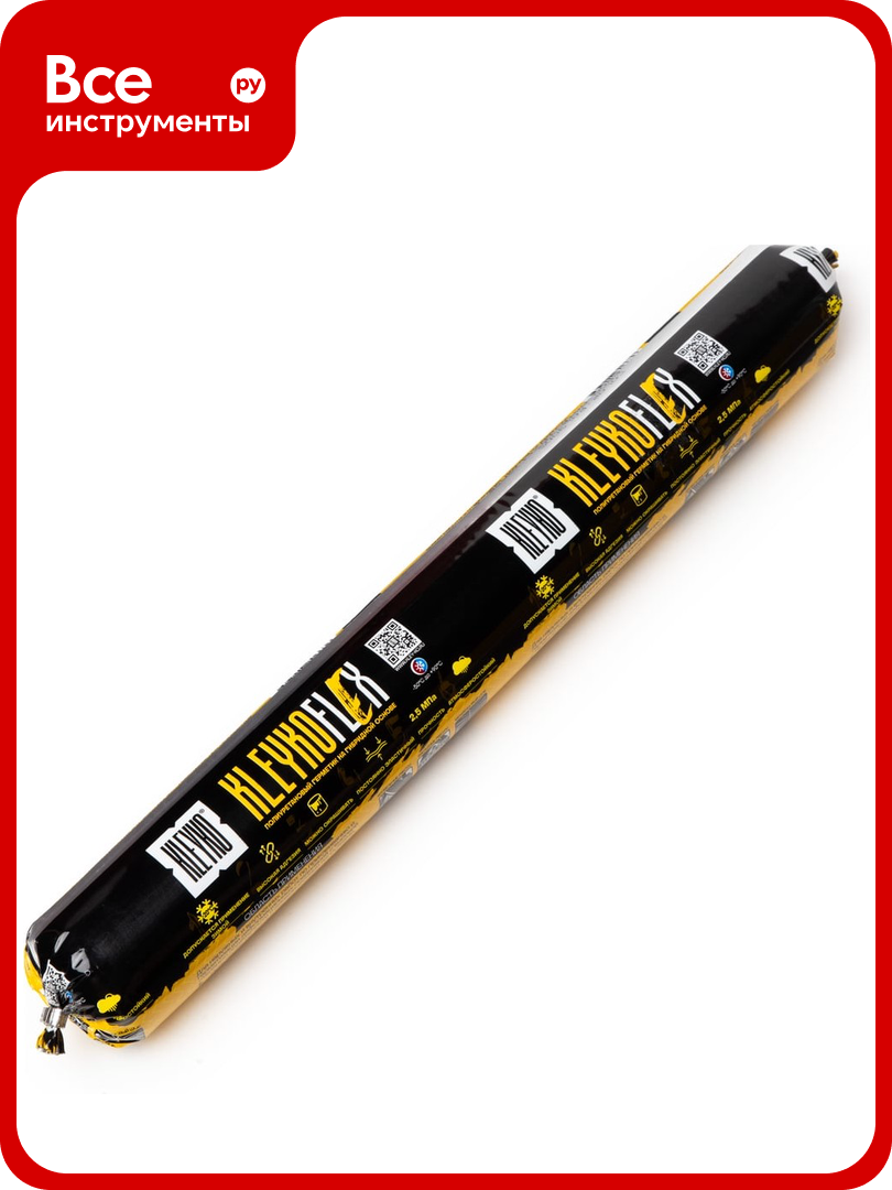 Полиуретановый гибридный однокомпонентный герметик KLEYKO FLEX 600 мл чёрный KFX-B, деревянная