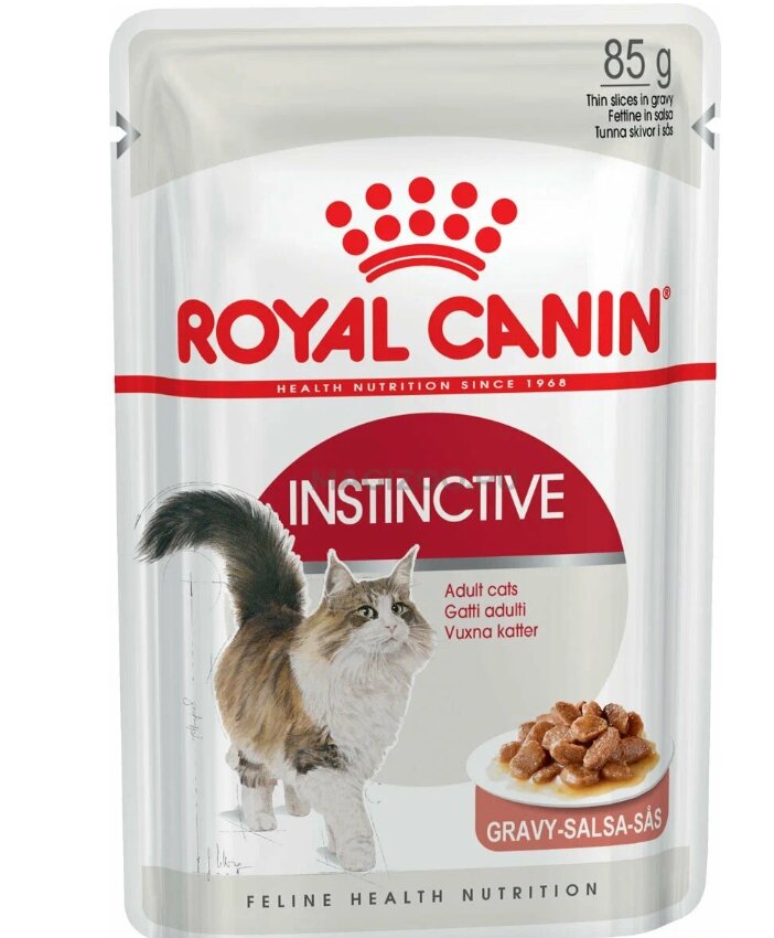 Влажный корм Royal Canin "Instinctive", для взрослых кошек, кусочки в соусе, 85г