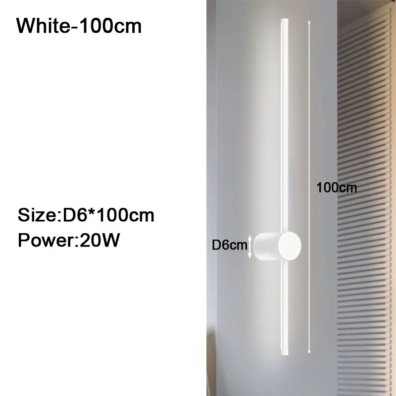 Белый LED настенный светильник 100 см, 4000K