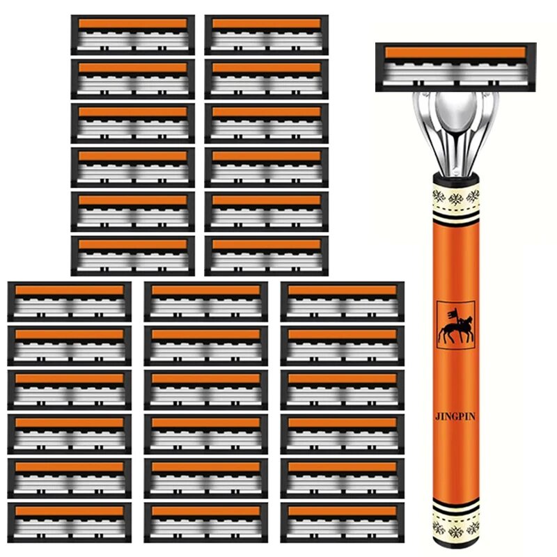 Классическая стальная бритва 1 handle 30 blades