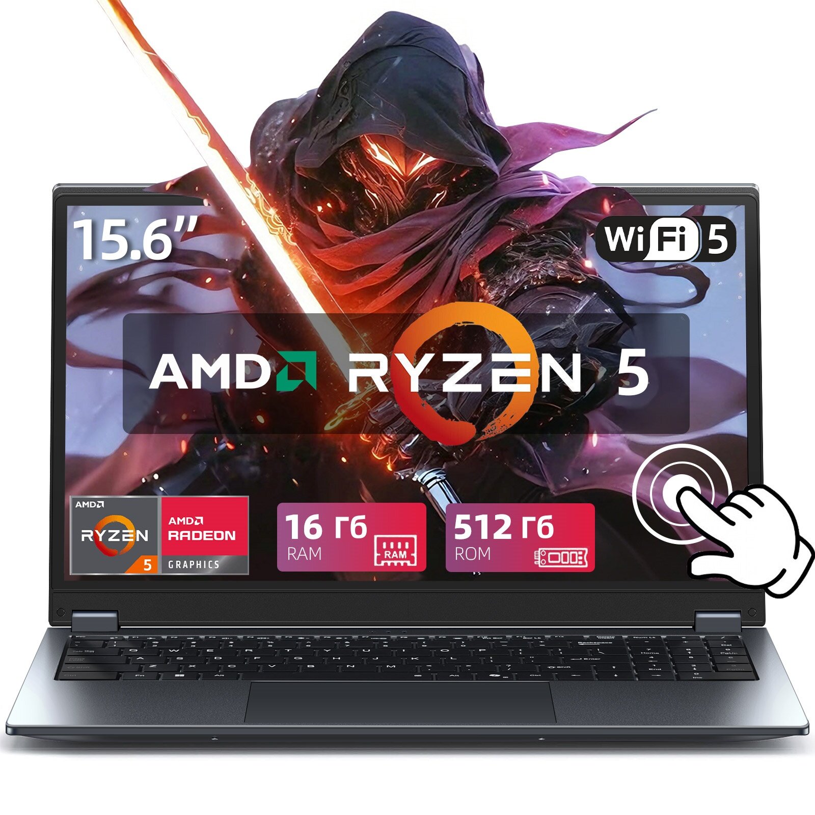 Игровой ноутбук VANWIN 7000 Air A15, AMD Ryzen 5, Win11, SSD 512GB, 16GB, IPS, 15,6"
