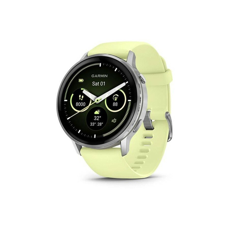 Умные часы Garmin Venu 4 45mm Silver with Citron Silicone band