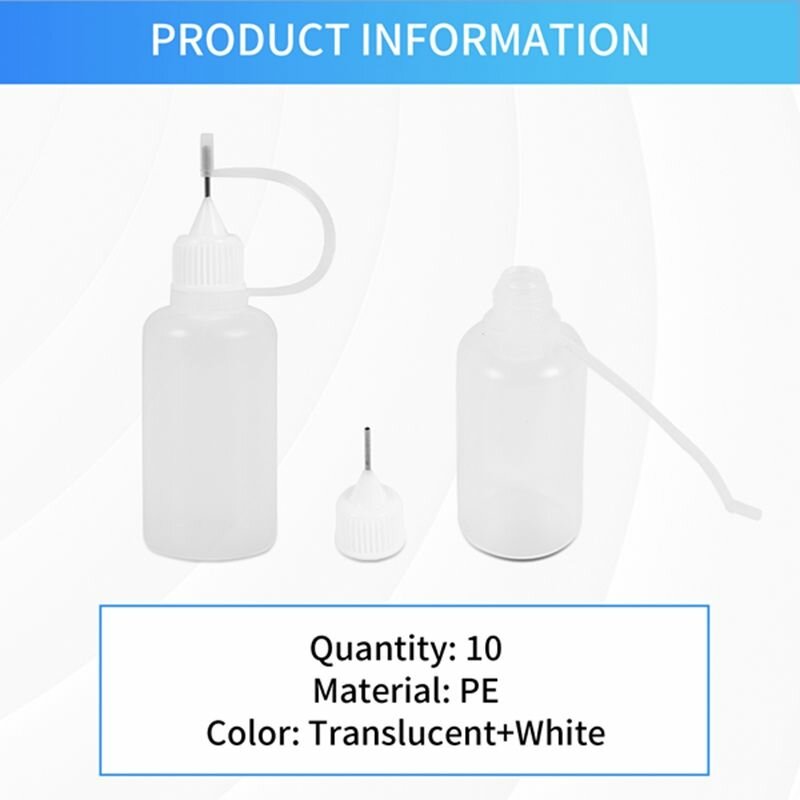 10 шт. 30 мл пластиковый флакон-аппликатор с выдавливаемым наконечником для клея своими руками