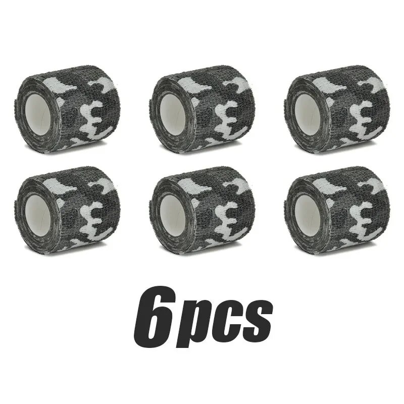 6 шт. камуфляжная лента 2.5см x 4.8м, черная и белая