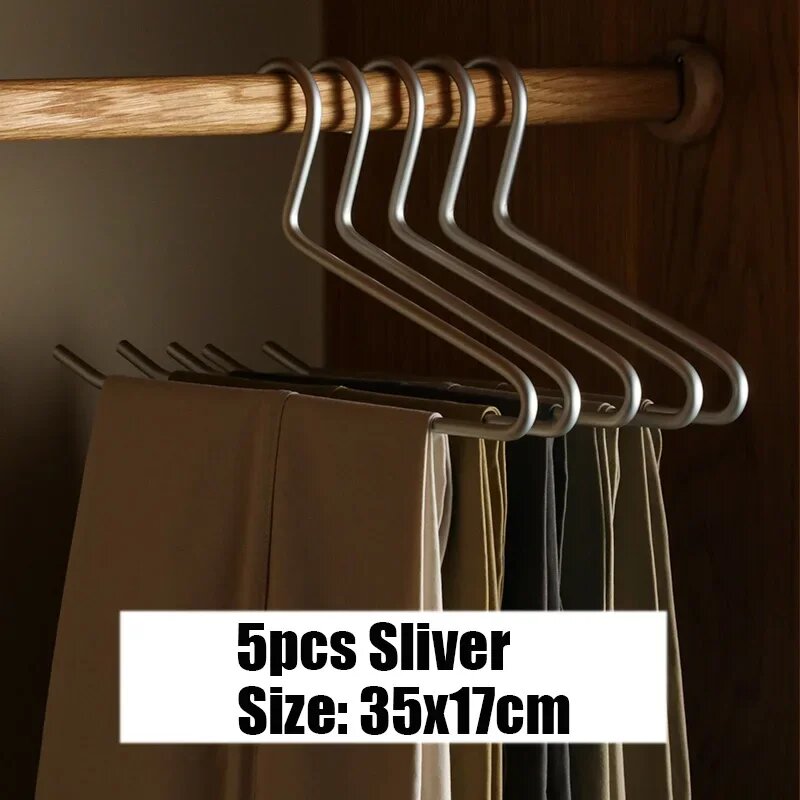 Металлические вешалки для брюк 5 шт. 5pcs Sliver