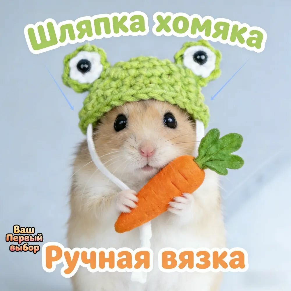 Вязаная шапочка для маленьких питомцев ручной работы