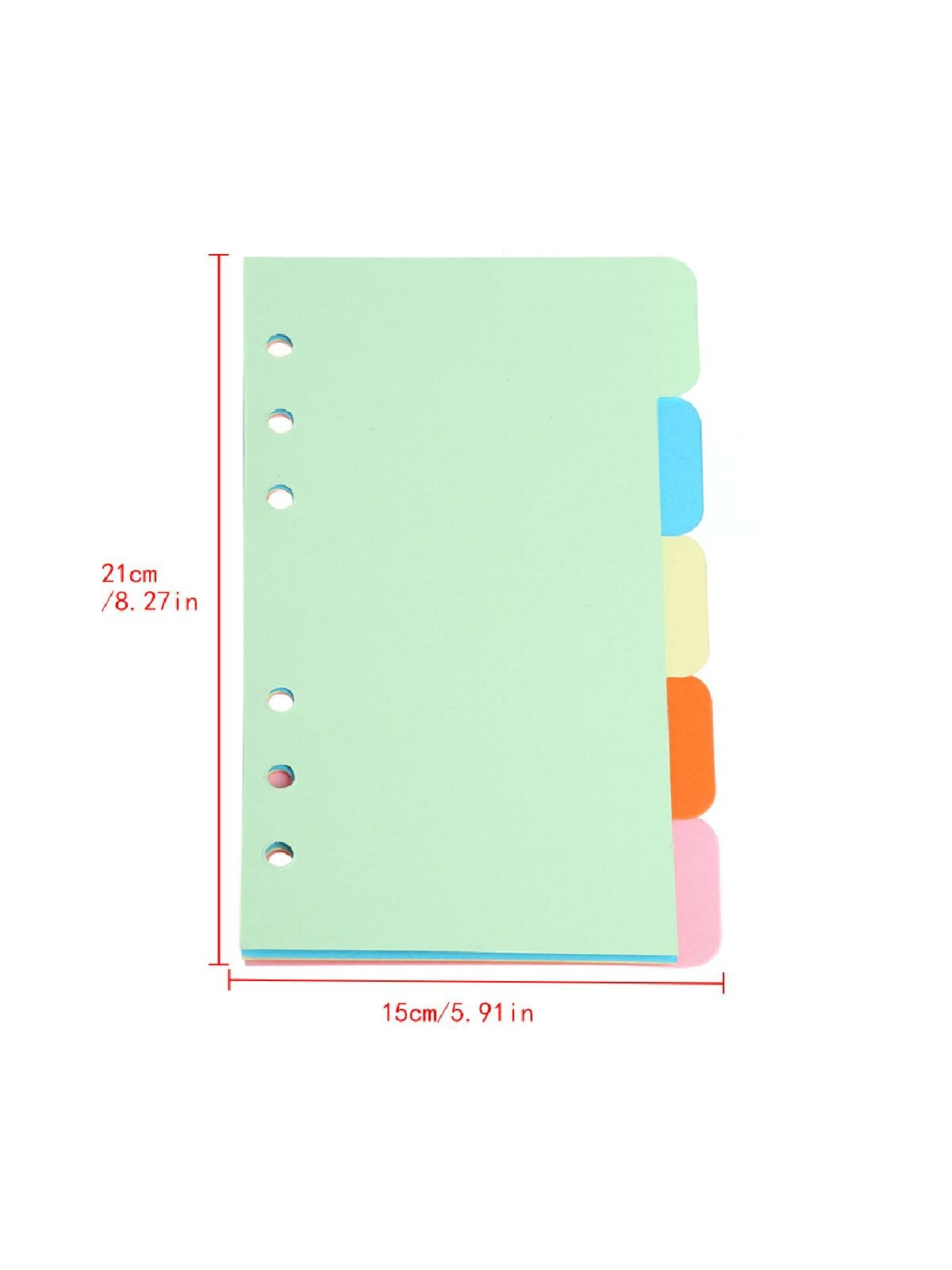 5шт Заправки Пустой Красочной Бумагой на 6 Отверстий для Блокнота с Отрывными Листьями формата А5 А6