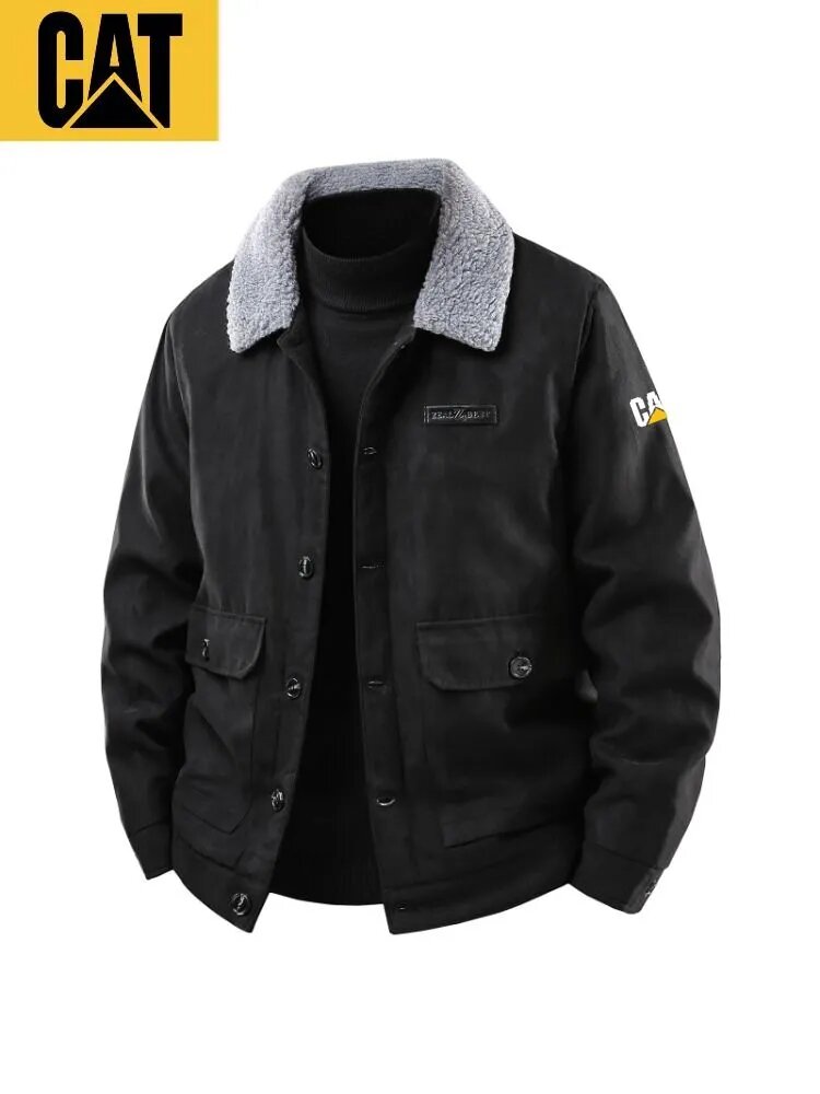 Куртка Caterpillar Мужская куртка с замшевым воротником и утеплителем-теплая, мягкая, casual куртка для мужчин