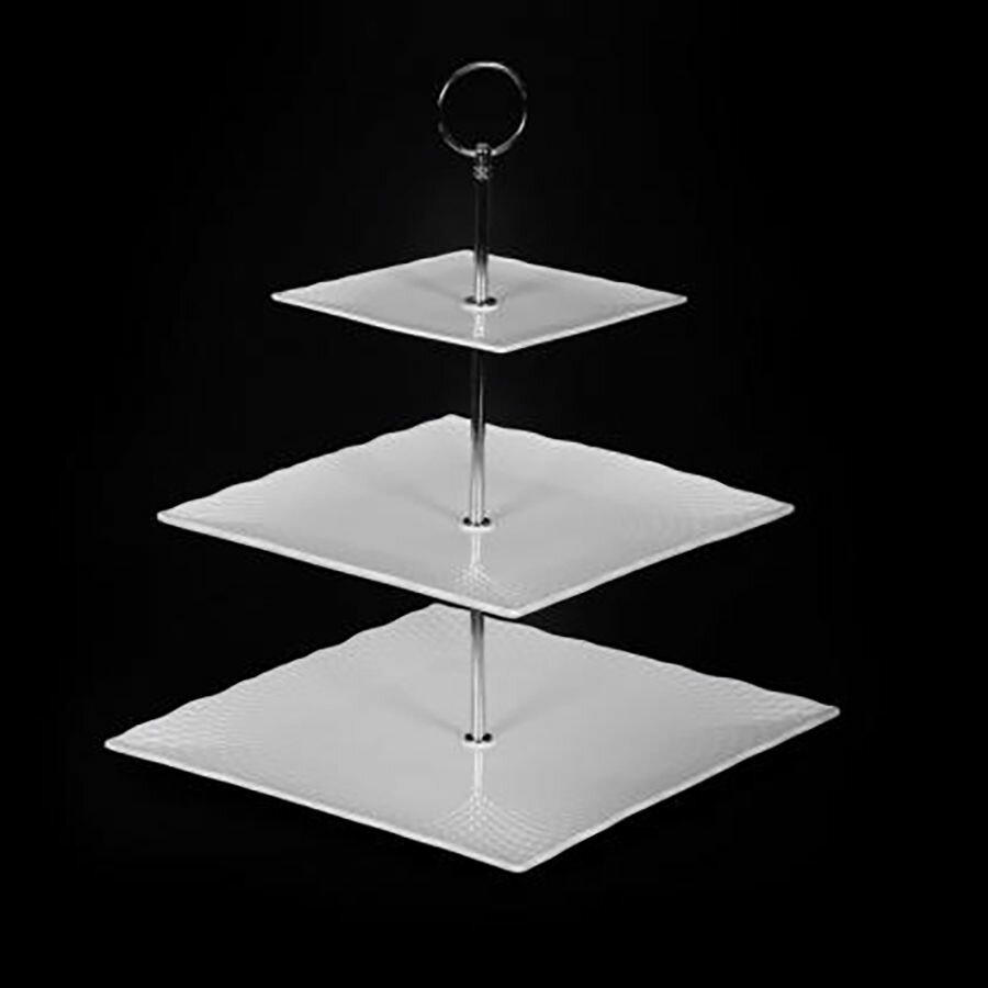 Этажерка 3 яруса Sam&Squito Quadro, фарфоровая, 13,5, 21 и 25 см