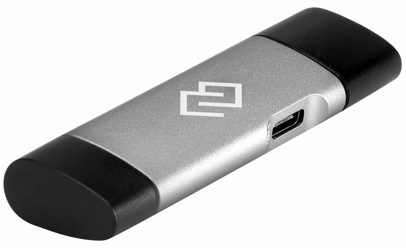 Устройство чтения карт памяти Digma USB 2.0/Type C (CR-СU2520-G) серый
