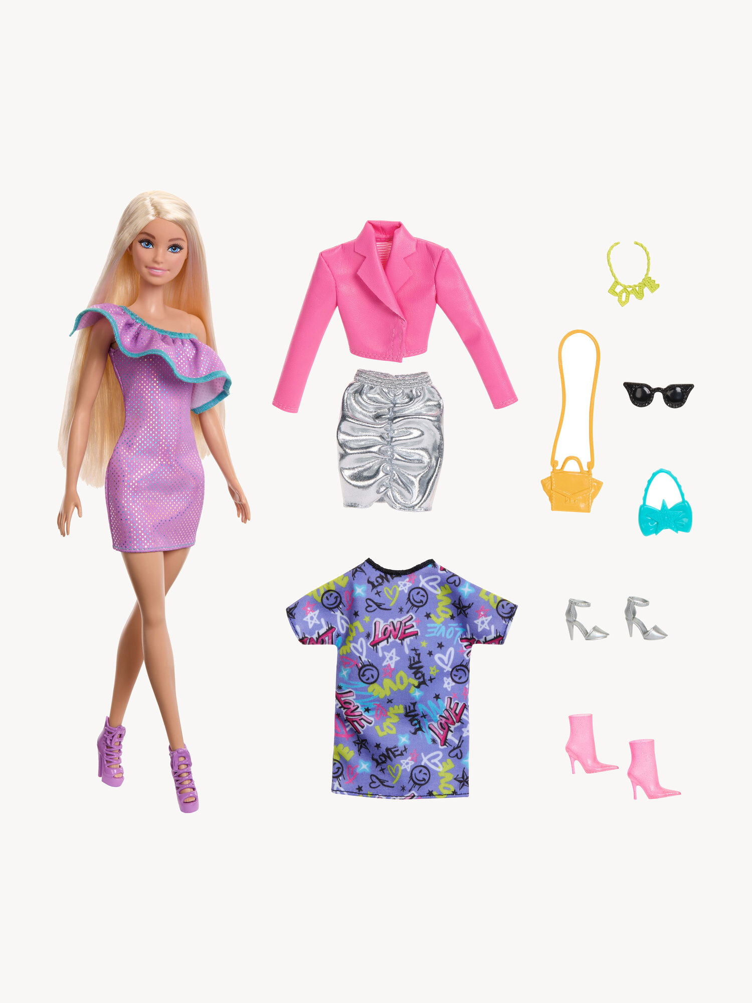 Кукла Mattel Barbie Модница с аксессуарами HYT61, разноцветный