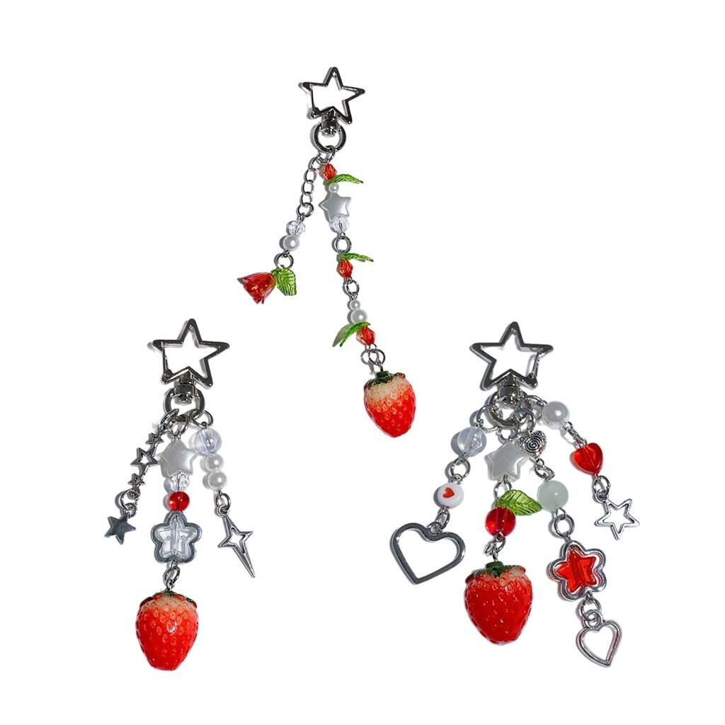 Подвеска-клубника в стиле Y2K, набор из 3 частей