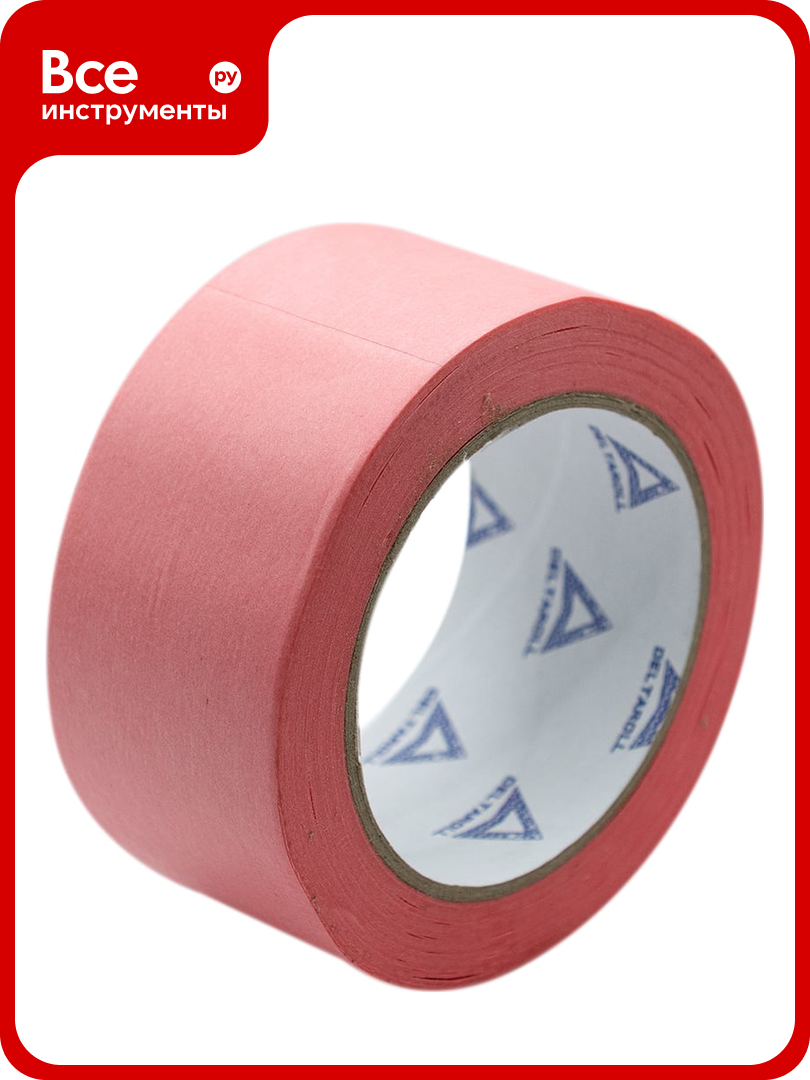 Малярная лента для деликатных поверхностей DeltaRoll розовая, 50 мм х 50 м MT115050