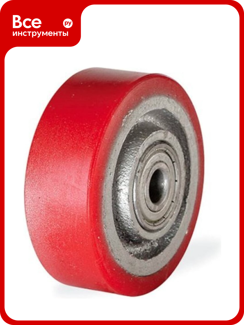 Большегрузное колесо с полиуретановой шинкой KAMA 125 мм, посадка на ось 15 мм, Колесо 125x40x15-DOR