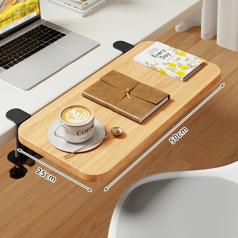 Складная накладка для расширения рабочего стола, Удлинитель для стола без сверления, полка для клавиатуры, 25кг, белый/черный/орех/сосна (размер 40-70см)