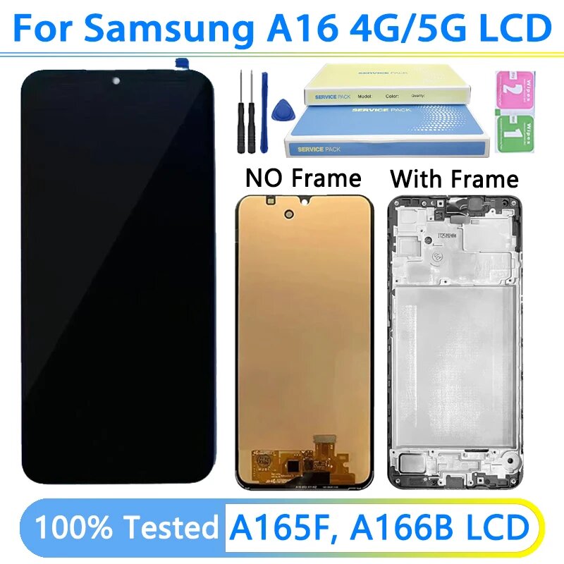 100% протестировано для Samsung A16 4G SM-A165F ЖК-дисплей с цифровым AMOLED 4G W Frame