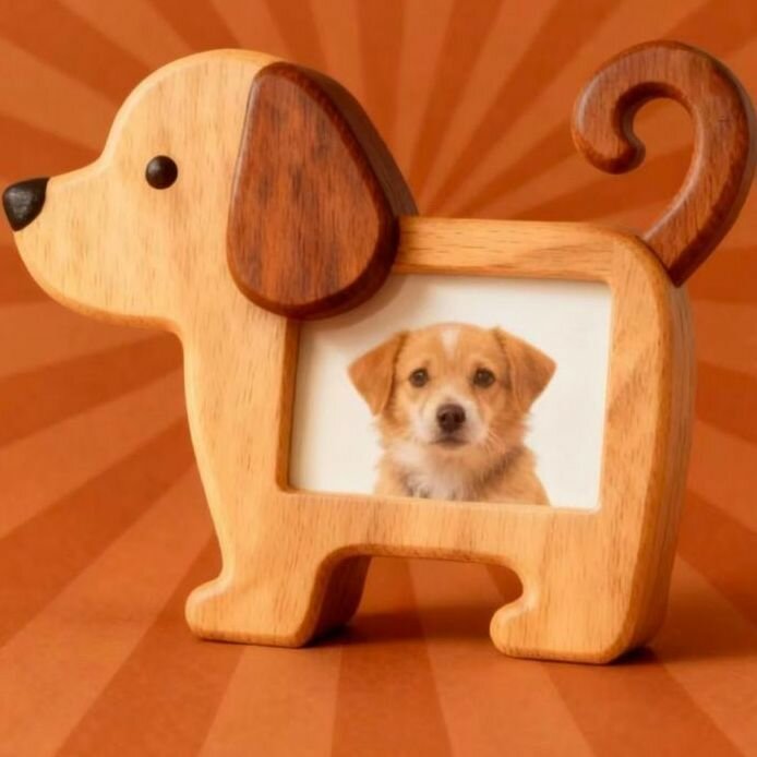 Милая деревянная фоторамка с котенком и щенком для фотографий, сувенир для питомца, коллекционное украшение, памятный подарок.