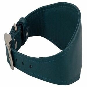 Ошейник с расширением из овечьей кожи ("селедка"), обх. шеи. 26-32см, зеленый