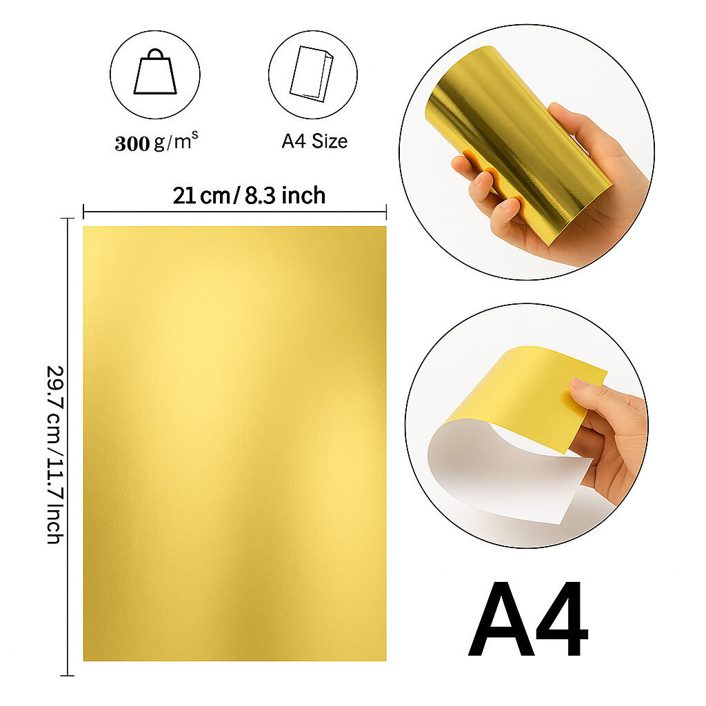Металлизированный картон золотого цвета плотный материал для скрапбукинга