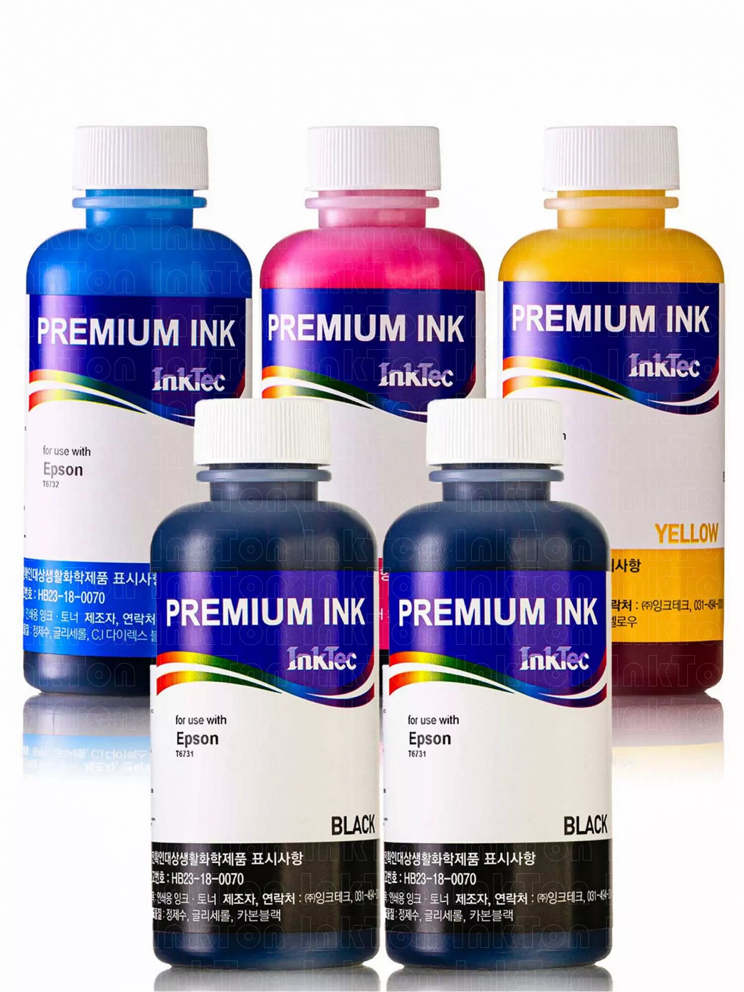 Чернила для принтера Epson 103, 003, L1110, L1210, L1250, L3100, L3101, L3110, L3111, L3116, L3150, L3151, L3156, L3160, L5190, 500мл, комплект