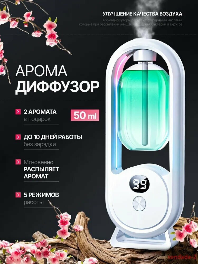 Аромадиффузор ультразвуковой аромат_filter-aroma, светло-желтый, светло-синий