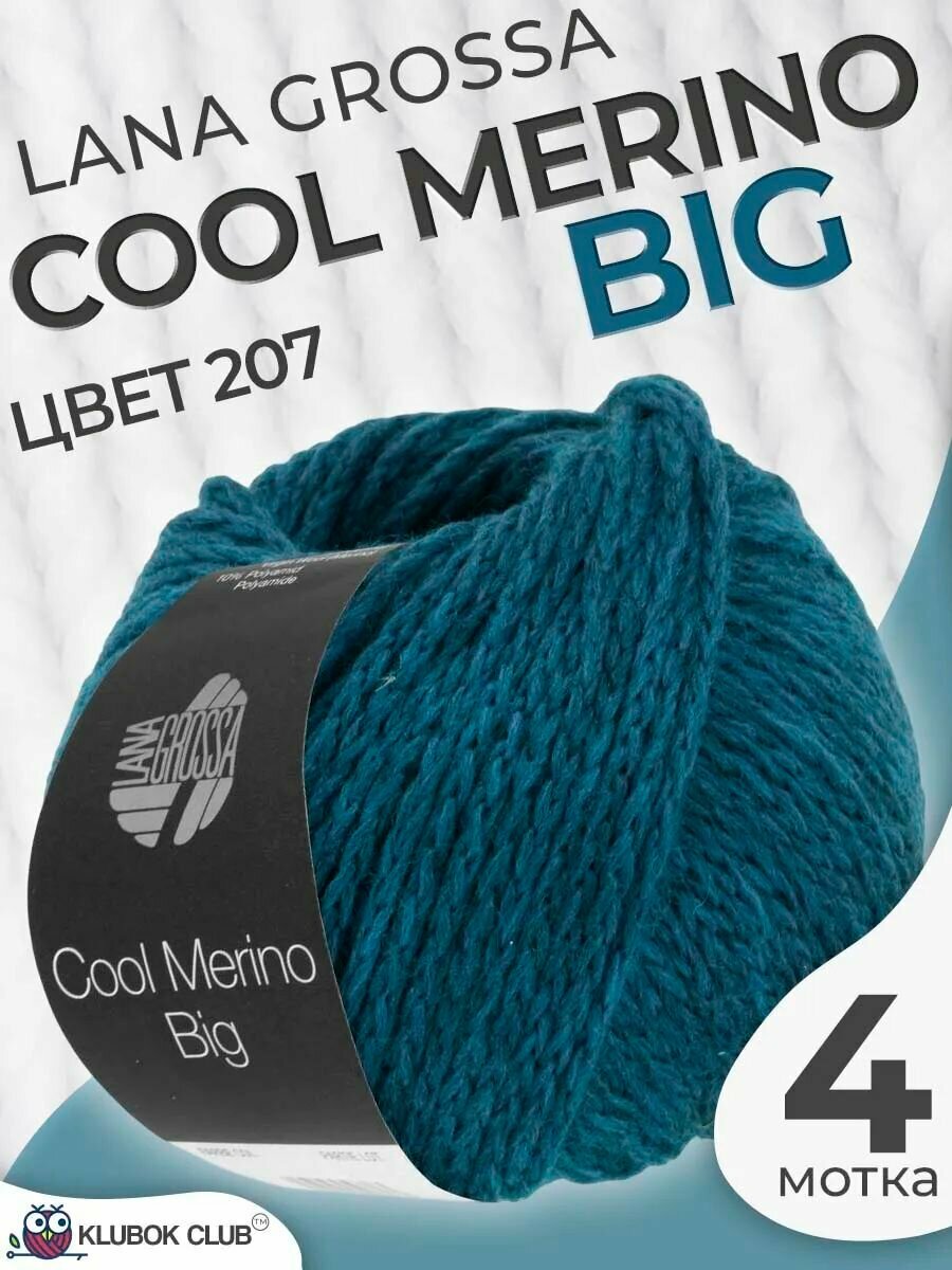 Пряжа для вязания Lana Grossa Cool Merino Big шнурок, цвет 207, 4 мотка
